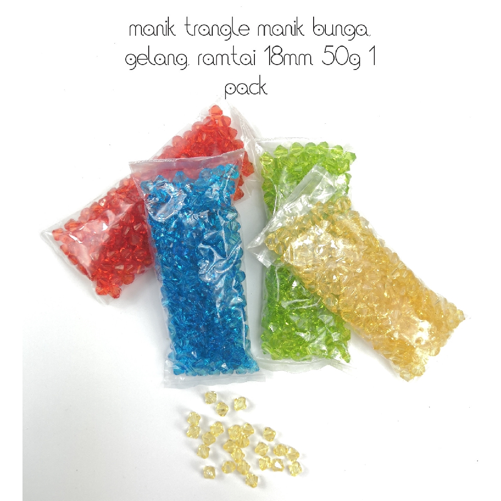Manik trangle manik bunga, gelang rantai 8mm 18xx 50g 1 pack | Shopee ...