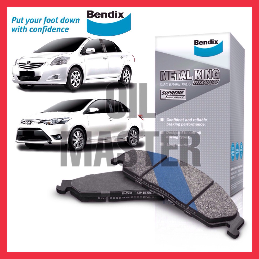 TOYOTA VIOS NCP93 NCP150 FRONT BENDIX METAL KING TITANIUM BRAKE PAD ...