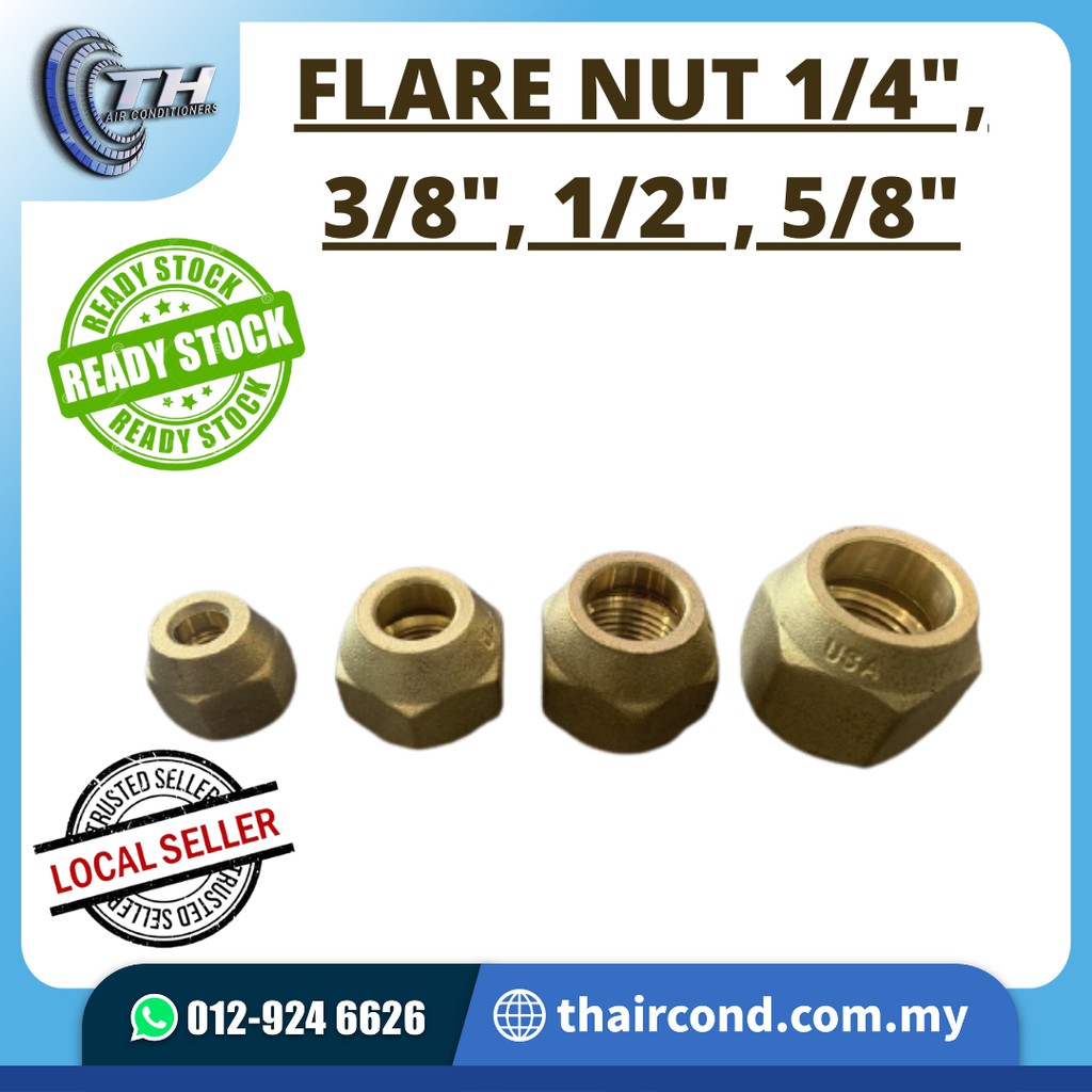 COPPER FLARE NUT 1/4", 3/8", 1/2", 5/8" | Shopee Malaysia