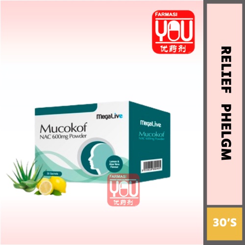 [YOUPHARMACY] MegaLive Mucokof NAC 600mg Powder 30 Sachets | Shopee ...