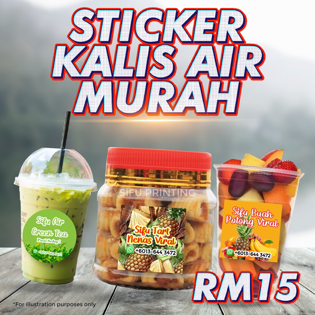 STICKER LABEL KALIS AIR MURAH (Waterproof) - PELBAGAI SAIZ Label Produk ...