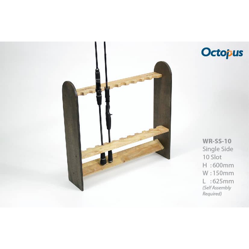 Rak Joran Pancing Kayu 10 slot\Wooden Fishing Rod Stand 10 slot (Ready ...