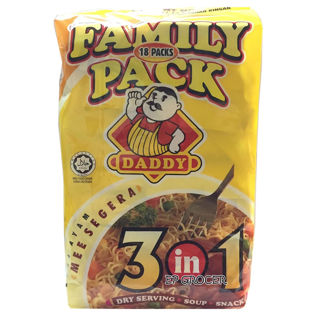 [HALAL] Mee Daddy Instant Noodle / Mee Segera 3 IN 1 Family Pack 18pcs ...