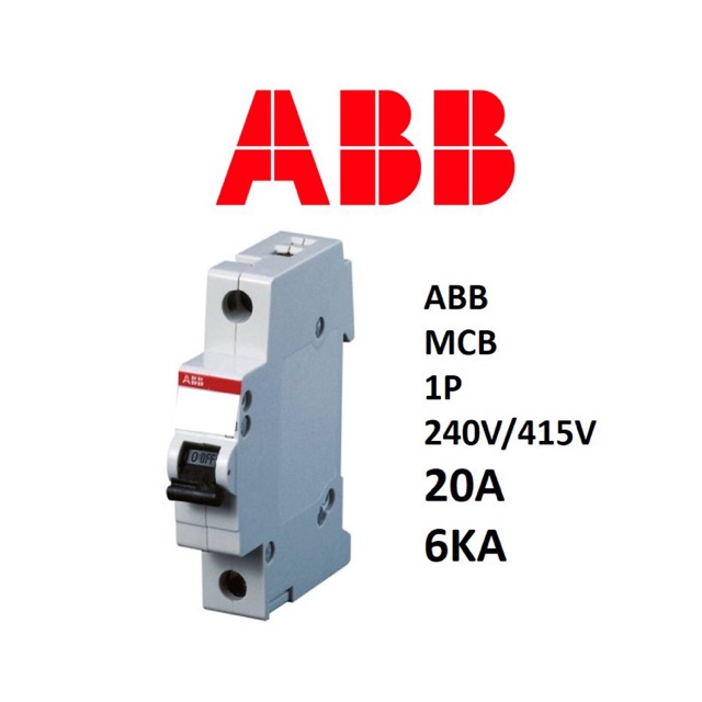 ABB MCB 1P 20A 6kA 240V/415V CIRCUIT BREAKERS201-C20 / 2CDS251001R0204 | Shopee Malaysia