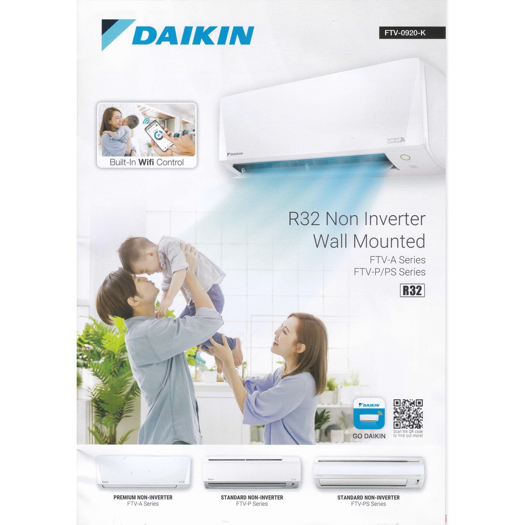 Daikin 1 0hp Non Inverter Wall Mounted Wifi Shopee Malaysia