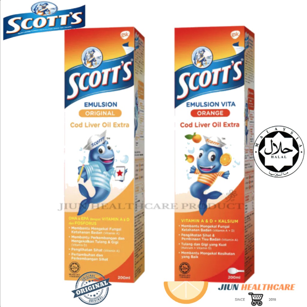 Scott's Cod Liver Oil Extra Emulsion (200/400ml) | Shopee Malaysia