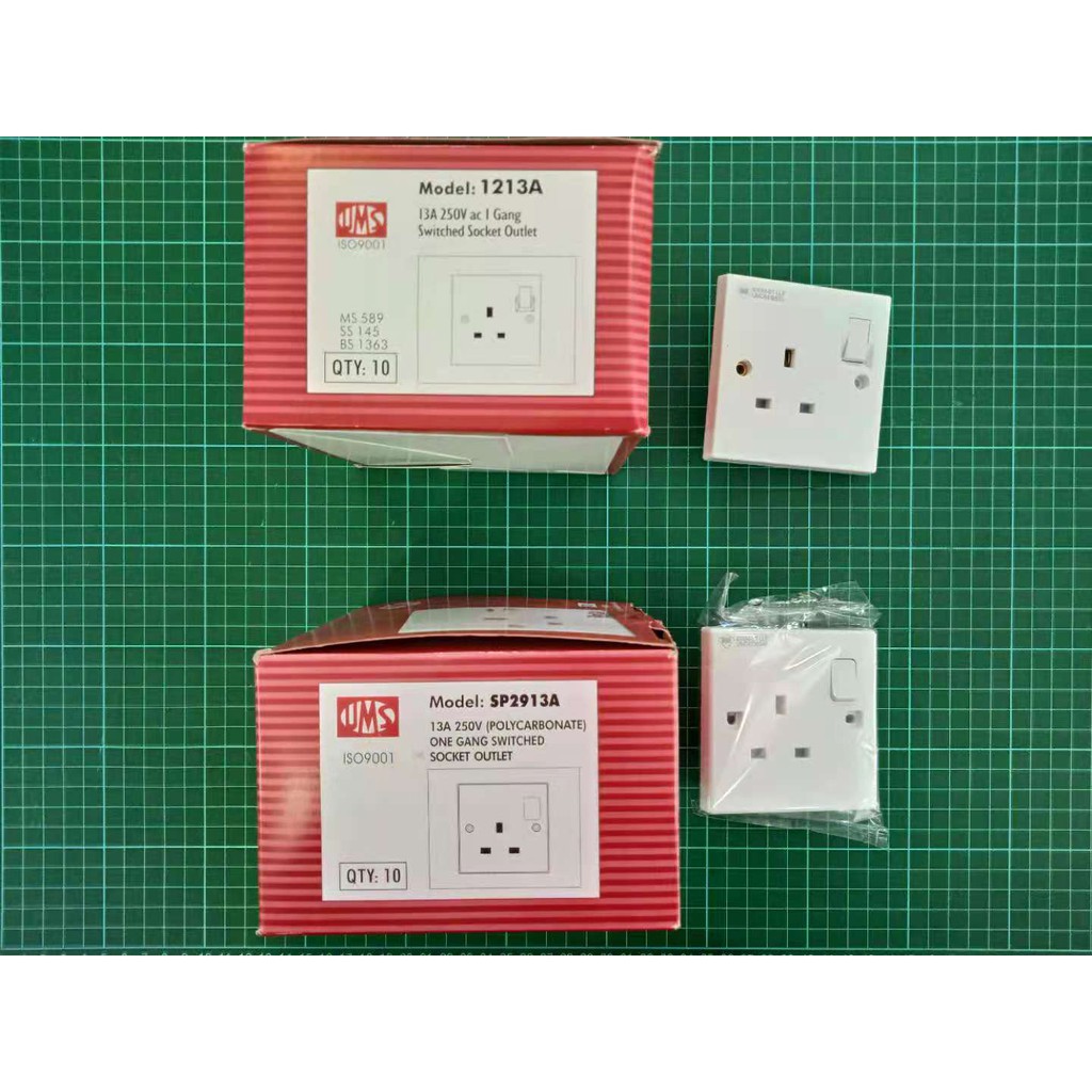 UMS 13A 3 PIN SWITCH SOCKET 1213A & 2913A (SIRIM) | Shopee Malaysia
