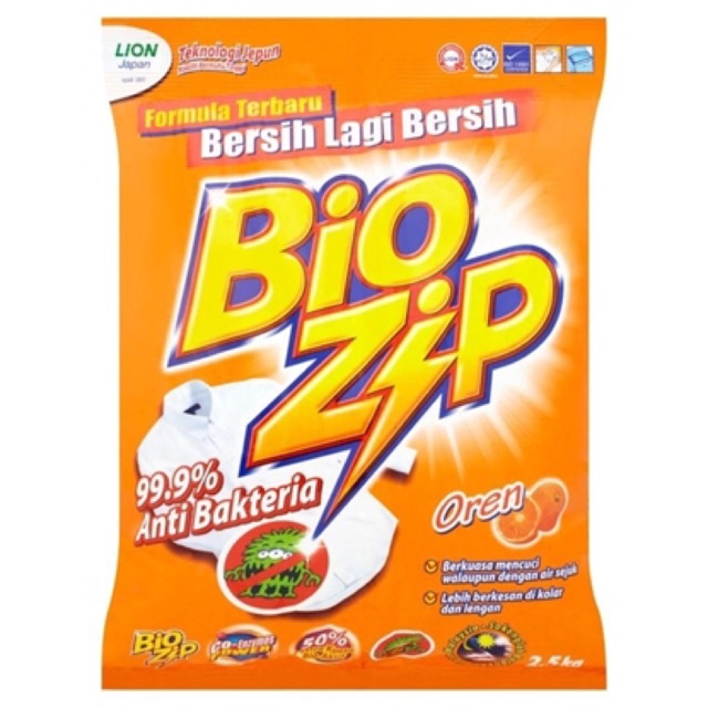 Bio Zip Powder Detergent 2.3kg ( OREN ) | Shopee Malaysia