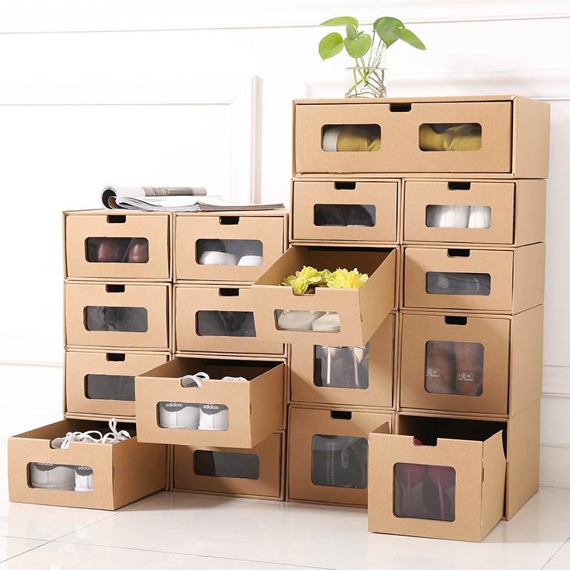 Tremall ( Ready Stock ) Kotak Kasut cardboard shoe box organizer with ...