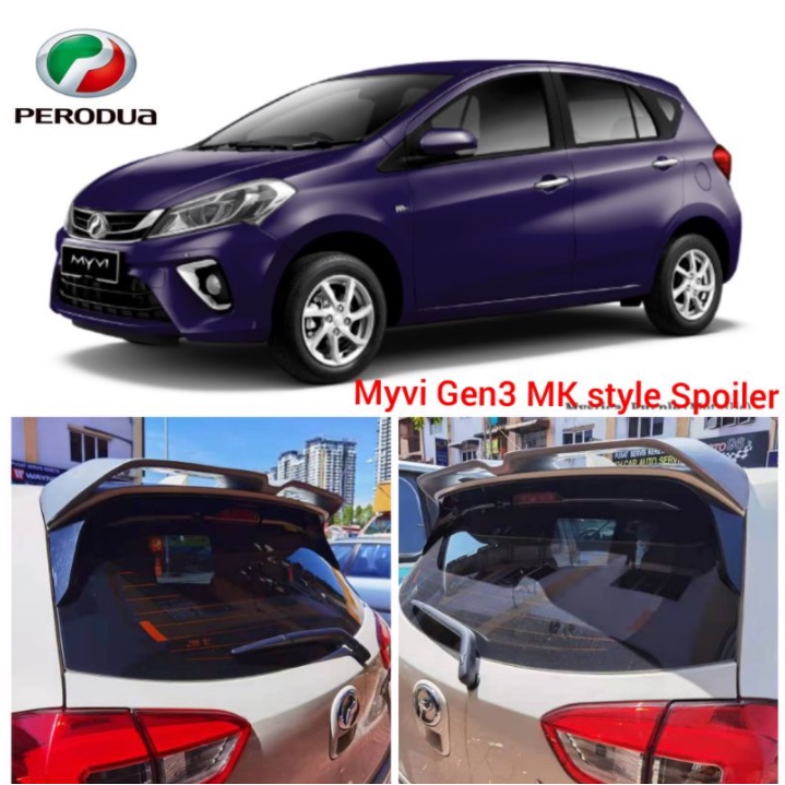 Perodua Myvi Gen3 MK Spoiler 2018-2021 add on original spoiler body kit ...