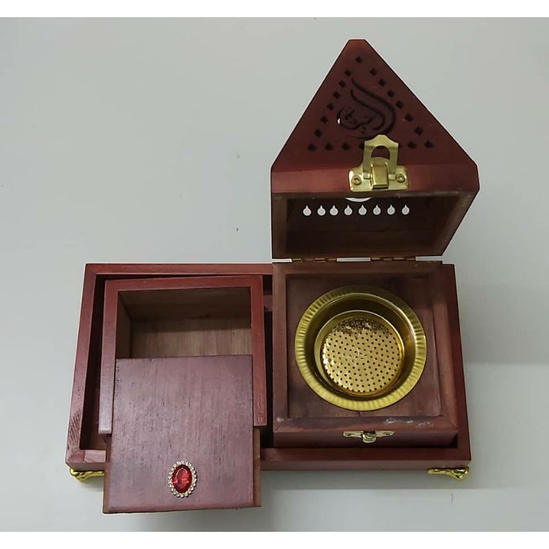 NEW!! Mabkhara incense burner with tray n drawer for bukhoor | Shopee ...