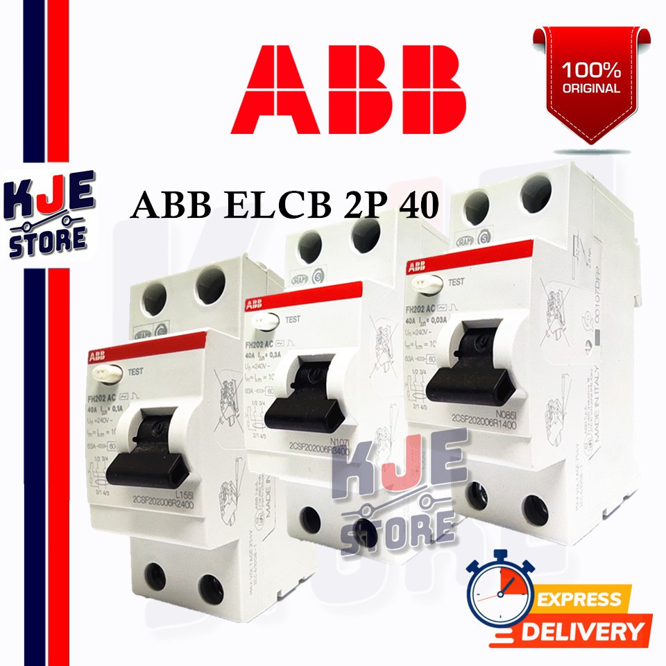 ABB ELCB/RCCB FH202 2P 40A [ 30mA / 100mA / 300mA ] [Ready stock] | Shopee Malaysia