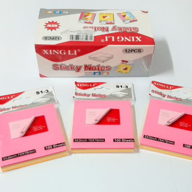 Xing Li mix colour sticky note 3x3 square / note neon colour / stick ...