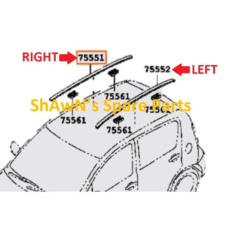 Original roof moulding perodua myvi lagi best & icon 1.3 1.5 getah ...