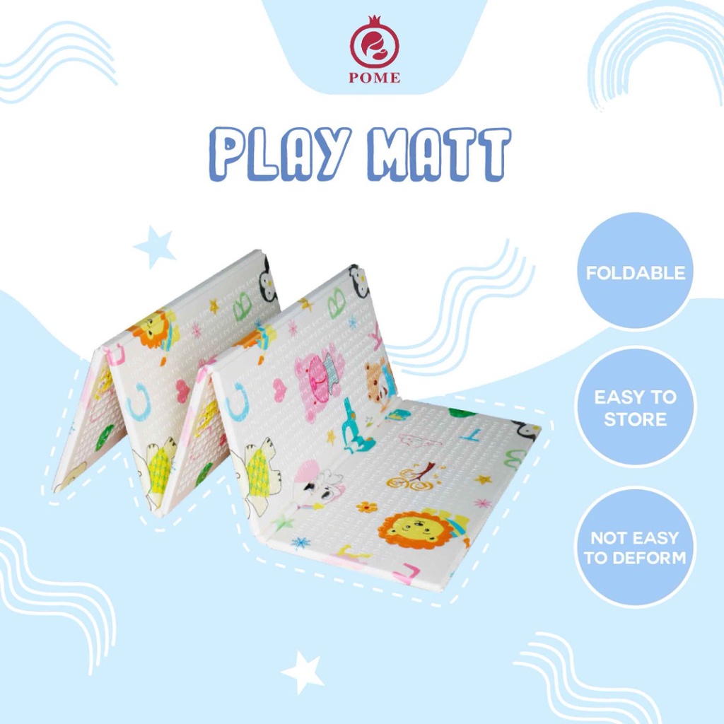 POME 2.0CM/1.5CM Thick Baby Playmat Foldable XPE Soft Foam Tikar Bayi ...