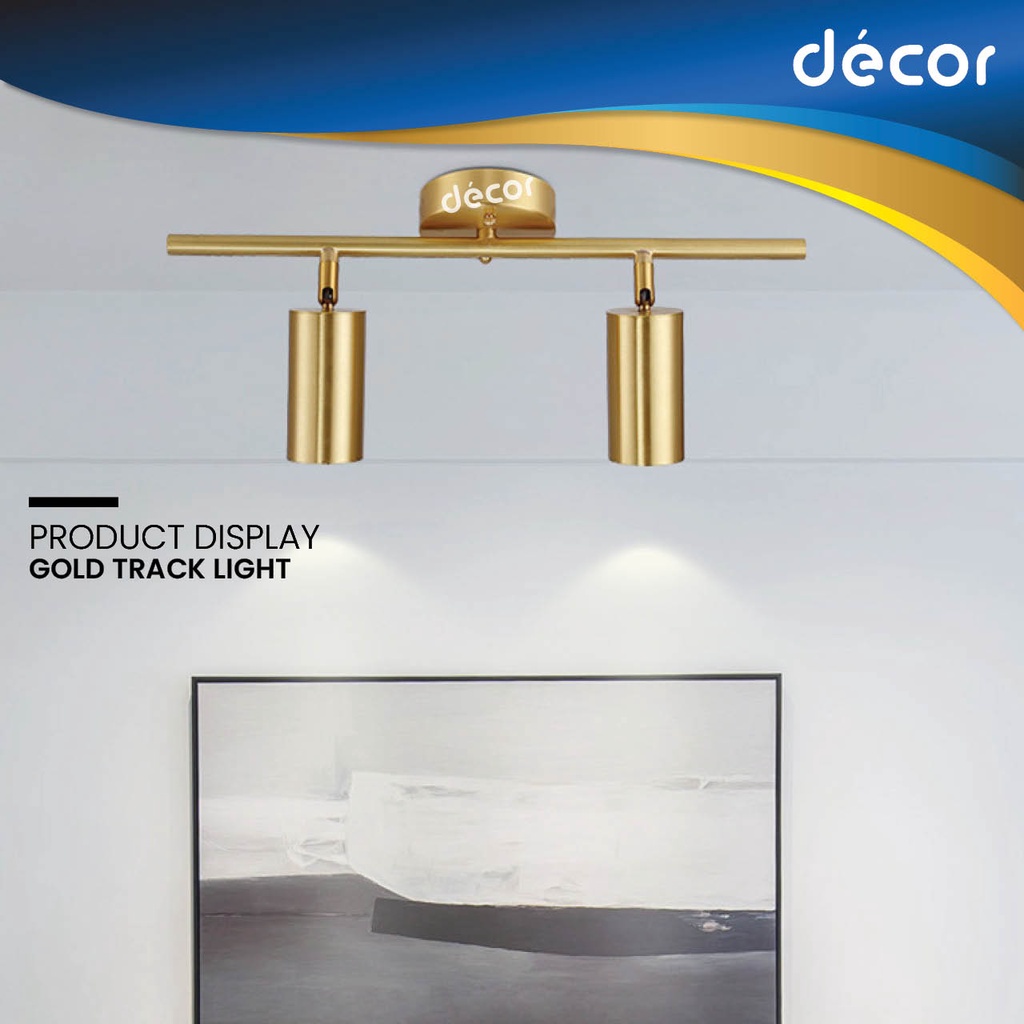 [FREE BULB] LED Gold Track Light Lampu Track Ceiling Lighting with GU10 ...