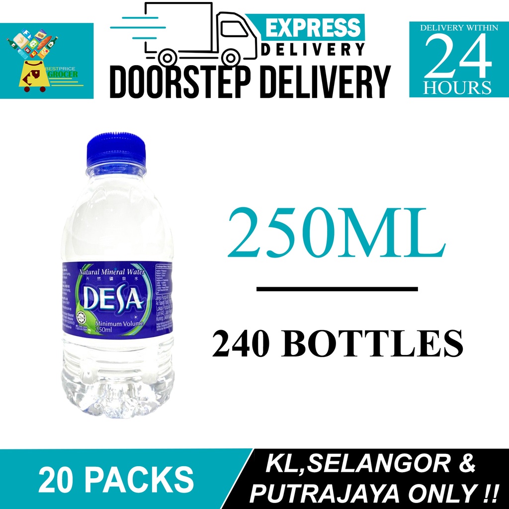 DESA NATURAL MINERAL WATER - 250ML X 12 BOTTLES (240 BOTTLES) | Shopee Malaysia