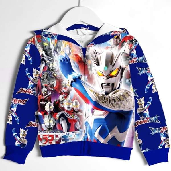 [ READY STOCK ] JC SWEATER / JACKET HOODED CARTOON - ULTRAMAN DARK BLUE ...