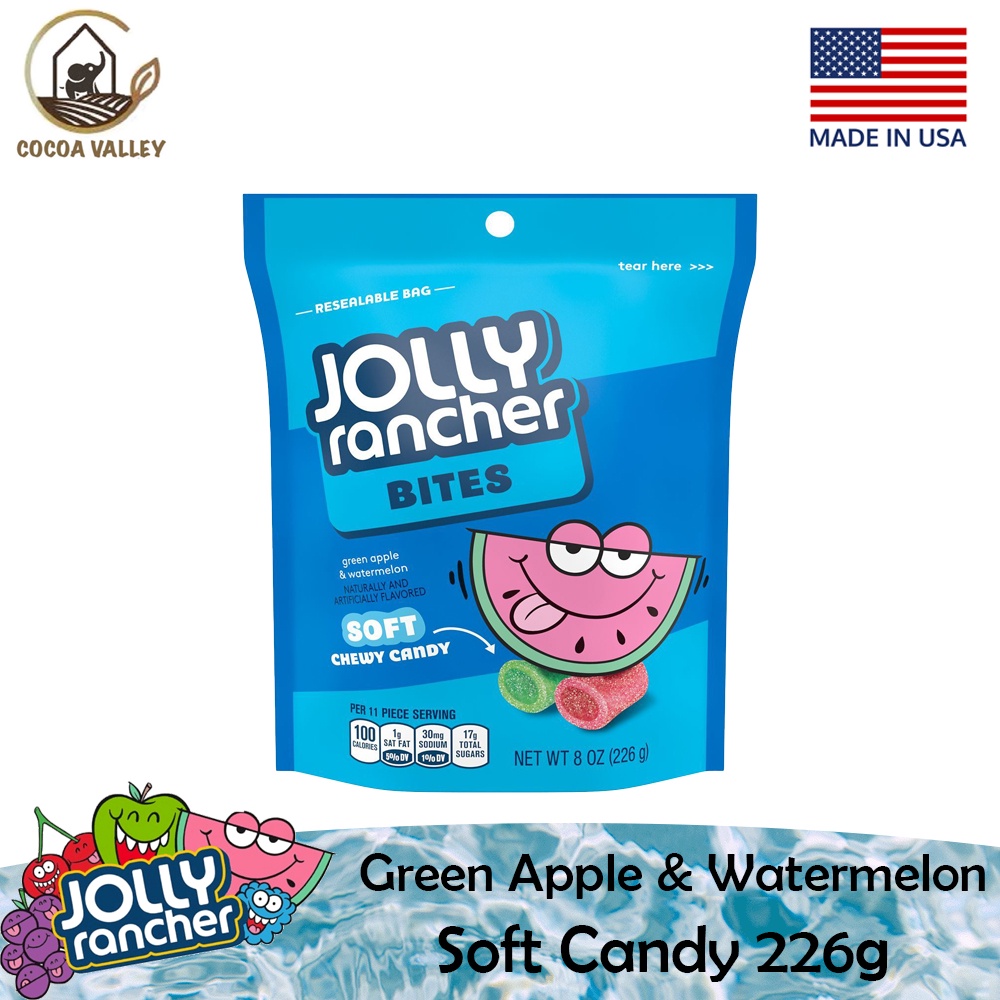 Jolly Rancher Bites Green Apple & Watermelon Soft Candy 226g (US ...