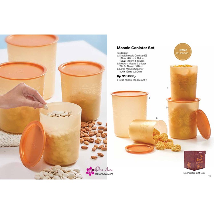 Tupperware Gold Mosaic Canister Set with Gift Box | Shopee Malaysia