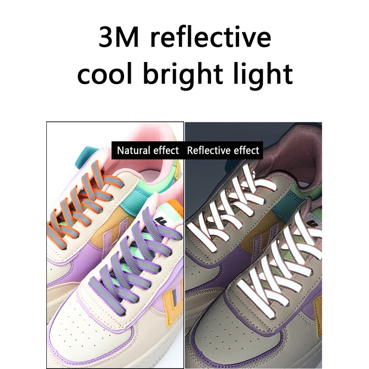 3M Reflective Shoelaces for Shoe Flat Luminous Sneakers Shoelace Night ...