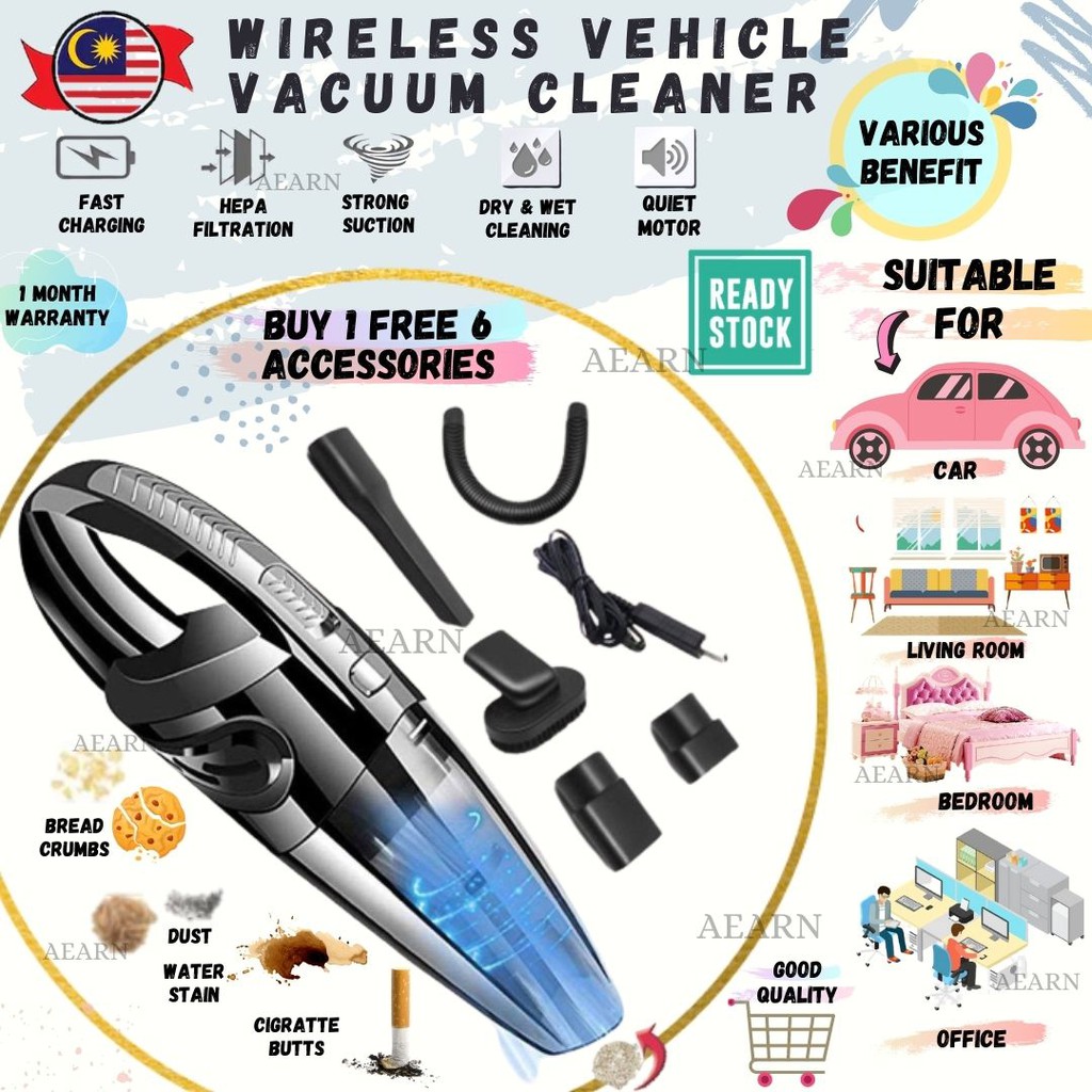 [READY STOCK] Rechargeable wireless Car vacuum Cleaner Mini Vacum ...