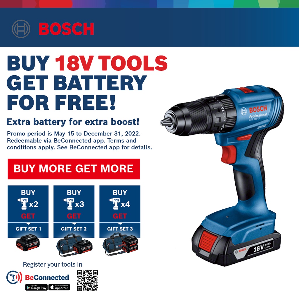 BOSCH GSB185LI Cordless Impact Drill 18V Brushless Motor / GSB 180-LI ...
