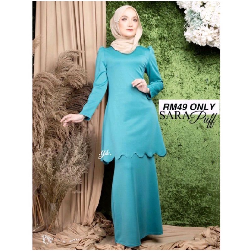 BAJU KURUNG PUFF BAJU KURUNG SCALLOP | Shopee Malaysia