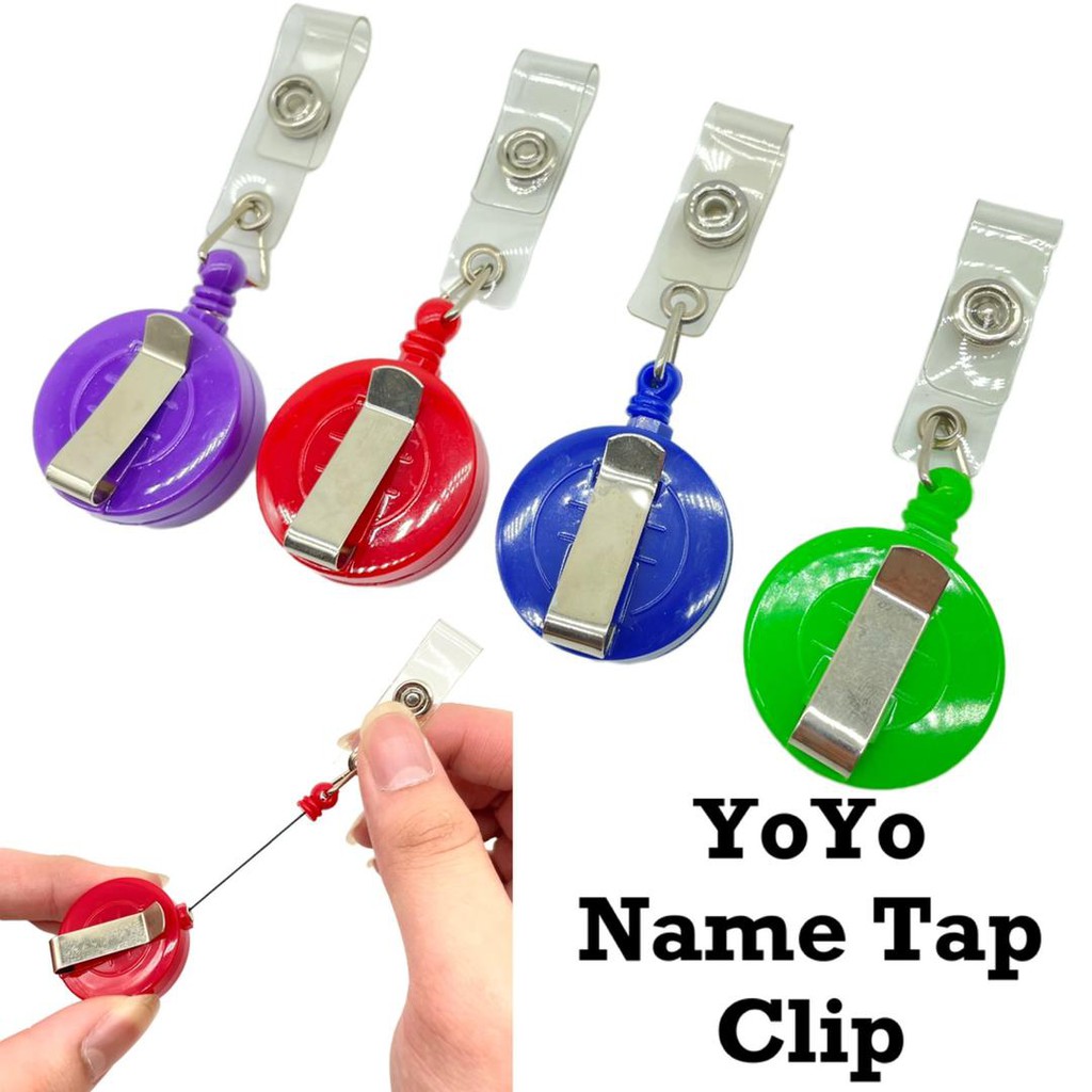 JOO HUAT Retractable ID Card Key Name Tag Clip Holder Yoyo Tag | Shopee ...