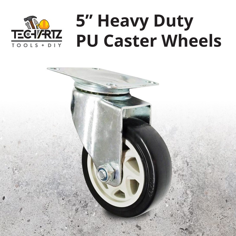 300KG Trolley 5 INCH Heavy Duty PU Caster Wheels Front OR Rear Wheels ...