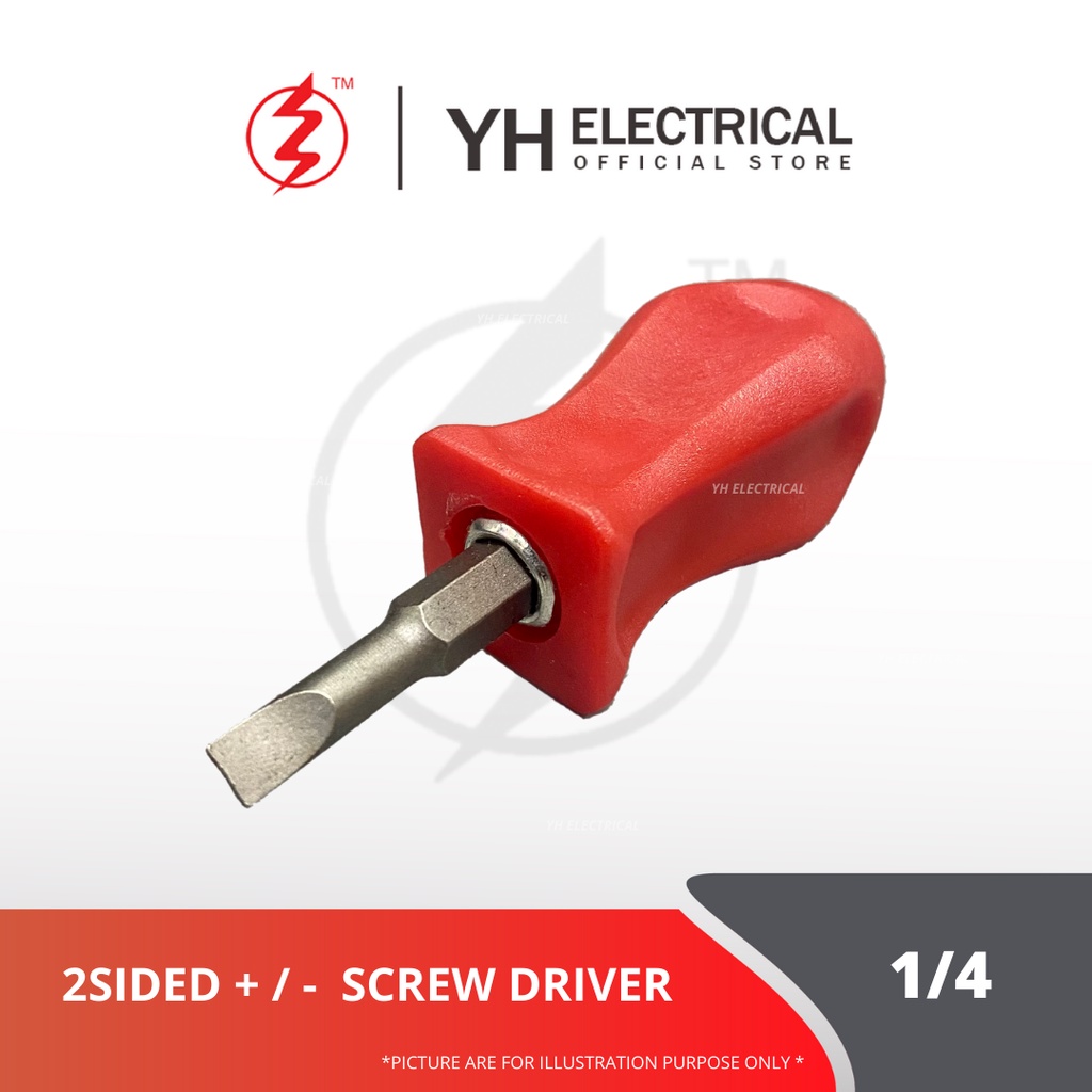 2 in 1 Mini 2 Way Screw Driver Dual Function Short Cross Shaped Screw ...