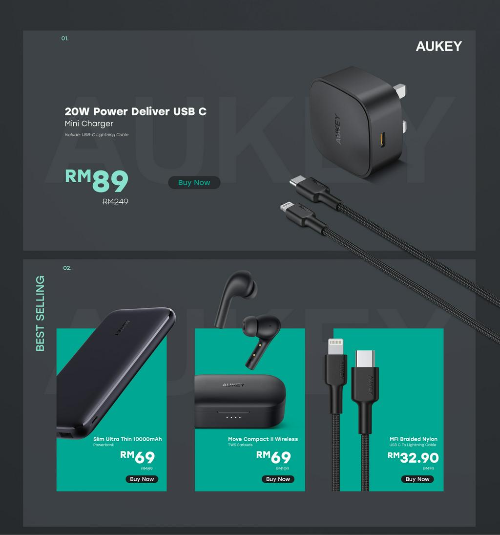 Aukey Official Store Online, October 2022 | Shopee Malaysia