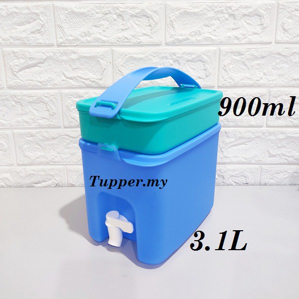 *Blue &Turquoise*Tupperware Click To Go Beverage Dispenser Water[With ...