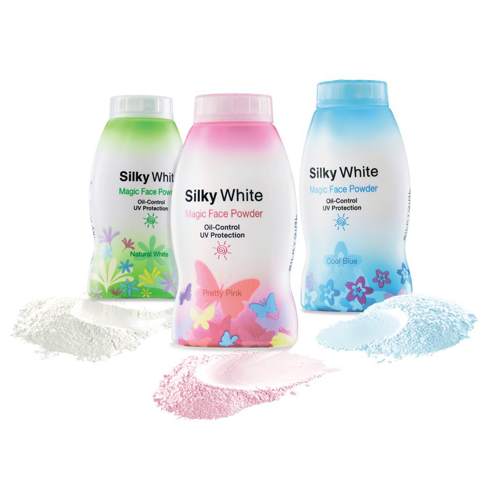 SILKY WHITE MAGIC FACE POWDER 50GM - NATURAL WHITE / COOL BLUE / PRETTY ...
