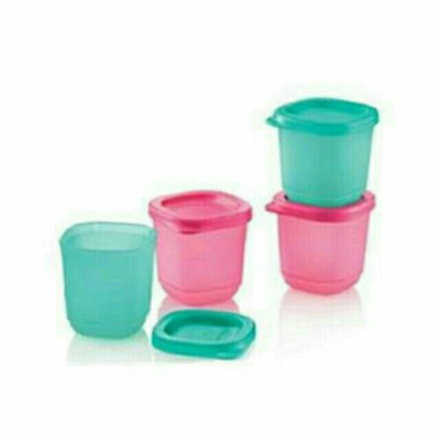 Tupperware Cubix Mini Square 110ml 4pcs | Shopee Malaysia