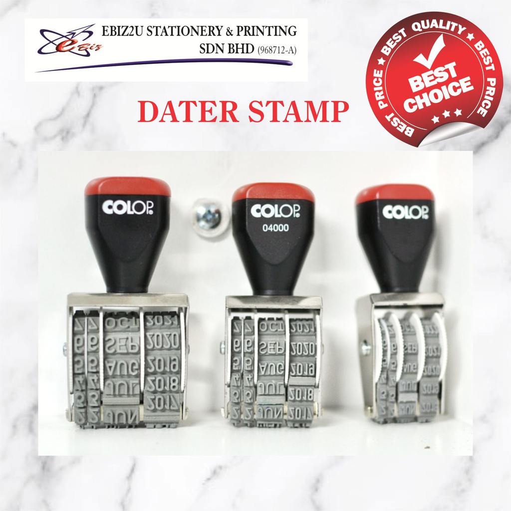 COLOP DATER STAMP / DATE STAMP / COP GETAH AUTOMATIK BERTARIKH NO INK ...