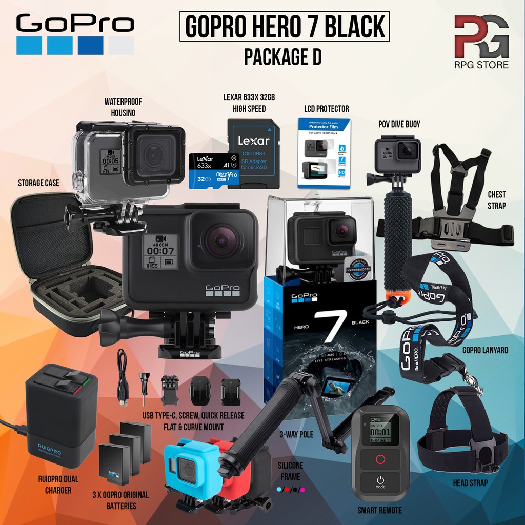 (FLASH SALE) - GoPro HERO 7 / HERO7 Black Package | Shopee Malaysia