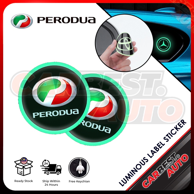 1pc PERODUA Car Logo Sticker Reflective Luminous Accessories Bodykit ...