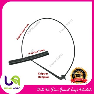 1pc Set Dripper bengkuk 2ft - Kapilari Tube 1mm Fertigasi Siap Pasang ...