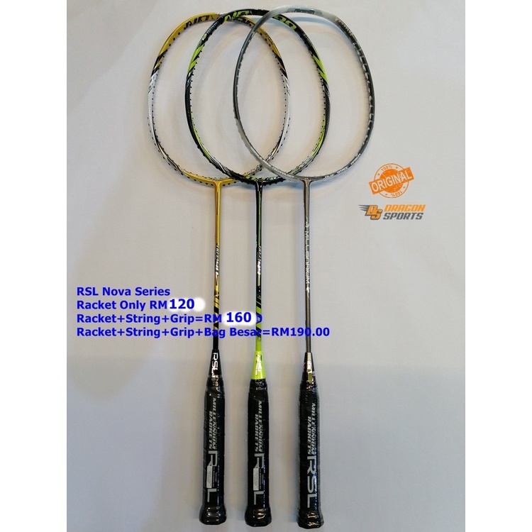 RSL NOVA Badminton Racket With STring, Grip, Bag Original | Shopee Malaysia