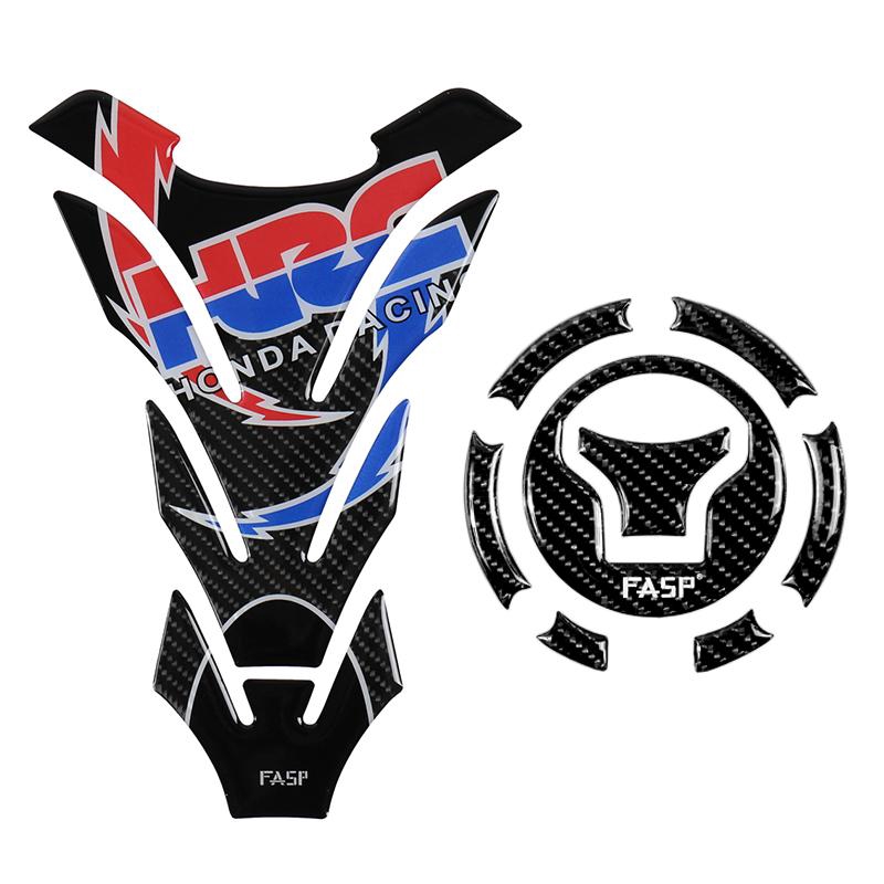 5D Carbon Fiber Motorcycle Tank Pad Cap Decal Gas Cap Sticker For Honda ...