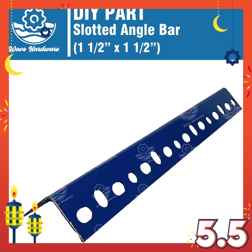 Slotted Angle Bar / Besi Angle Rak Lubang (1-1/2Inch x 1-1/2Inch ...