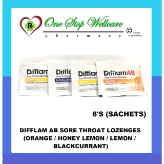 DIFFLAM AB SORE THROAT LOZENGES (ORANGE /BLACKCURRANT /LEMON /HEXTRA ...