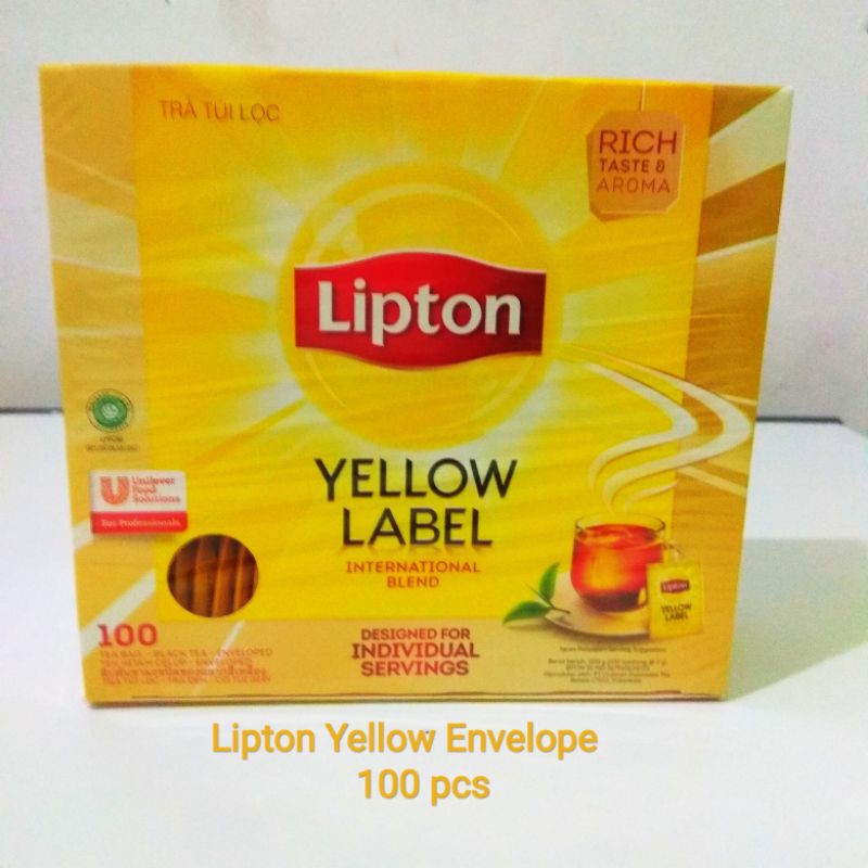 Lipton yellow label - envelope - halal - pack - 100 sachets | BeeCost
