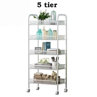 3 4 5 Tier Multipurpose Storage Rack Trolley Cabinet with Wheel Rak ...