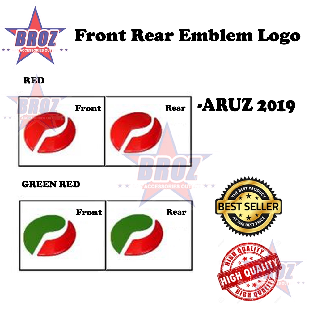 ARUZ front and rear emblem logo (RED/GREEN RED) | Shopee Malaysia