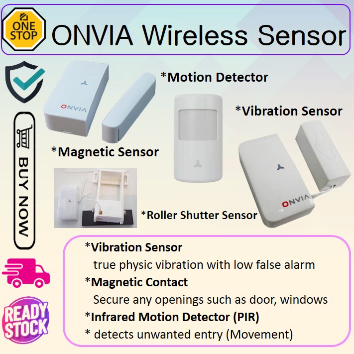 ONVIA Wireless Sensors /Motion Detector/Magnetic Sensor/Vibration Sensor/Roller Shutter Sensor ...