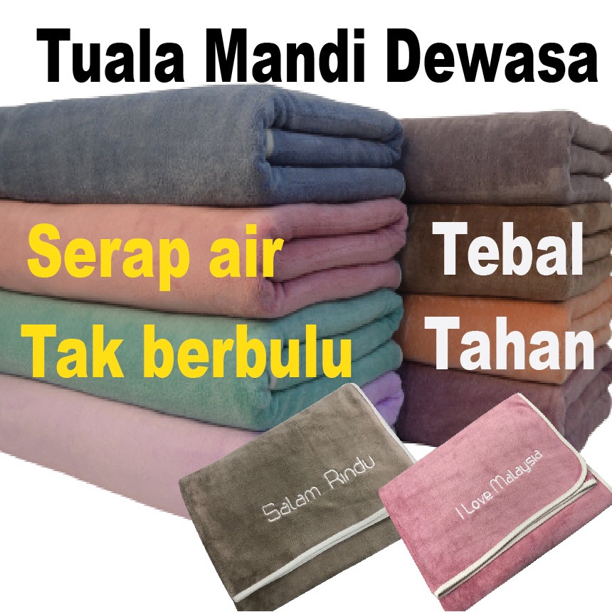 TUALA MANDI DEWASA TEBAL KAIN TUALA MANDI BESAR MICROFIBER ADULT BATH ...