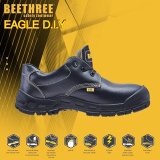 BT-8700 BEETHREE Leather LACED SAFETY SHOES 4.5 inches | Shopee Malaysia