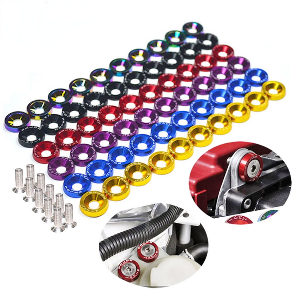 10pcs M6 JDM Car Modified Hex Fasteners Fender Washer Bumper Engine ...